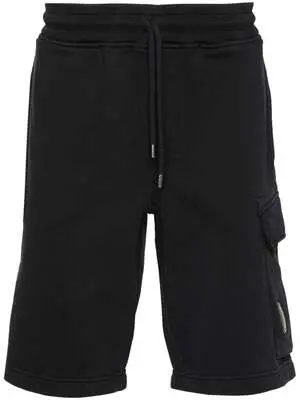 C.P. COMPANY Cotton Track Shorts With Lens Detail - Blue