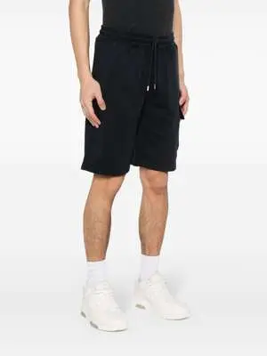 C.P. COMPANY Cotton Track Shorts With Lens Detail - Blue