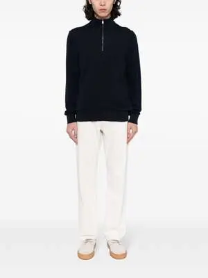 BOSS Zip-up Cotton Jumper - Blue