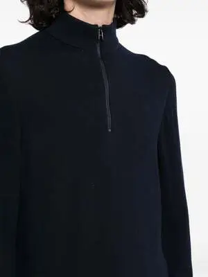 BOSS Zip-up Cotton Jumper - Blue