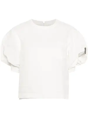 Sacai Puff-sleeved Panelled Blouse - White