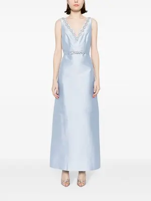 Sachin & Babi Garda Mikado Gown - Blue