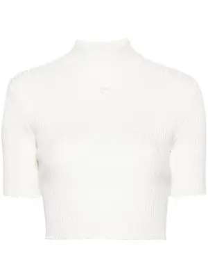 COURREGES Courrèges Mock-Neck Ribbed Top