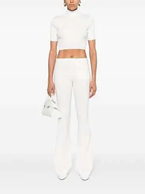 COURREGES Mock-neck Ribbed Top