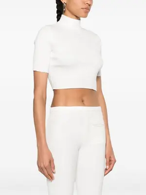 COURREGES Mock-neck Ribbed Top