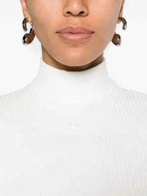 COURREGES Mock-neck Ribbed Top