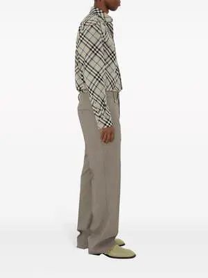 Burberry Checked Cotton Shirt - Neutrals
