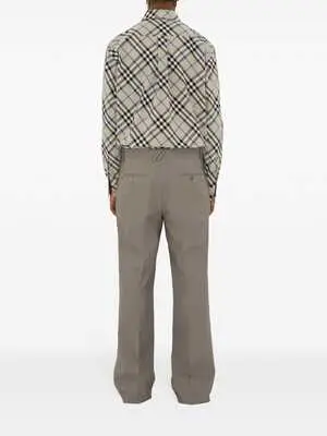 Burberry Checked Cotton Shirt - Neutrals