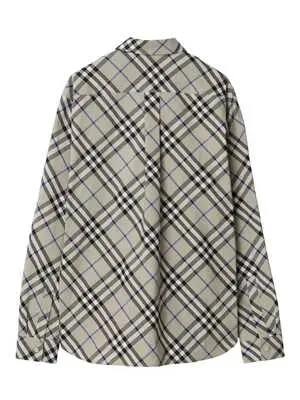 Burberry Checked Cotton Shirt - Neutrals