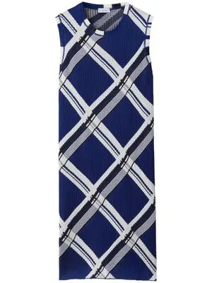 Burberry Check-print Dress - Blue