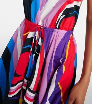 Emilio Pucci Cigni Halterneck Cotton Midi Dress