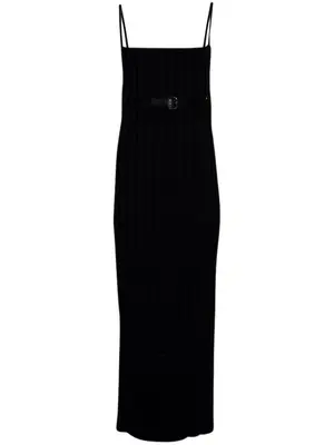 Alexander Wang Belted Ribbed-knit Dress