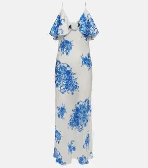 RODARTE Floral Silk Slip Dress - Multicoloured