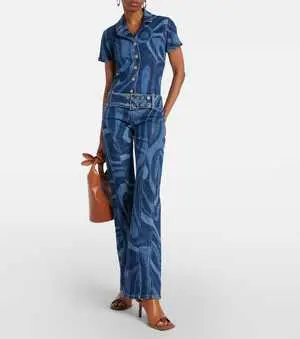 Emilio Pucci Marmo Denim Jumpsuit - Blue