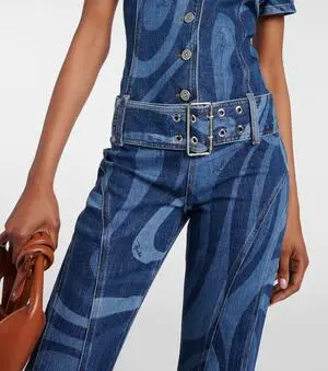 Emilio Pucci Marmo Denim Jumpsuit - Blue