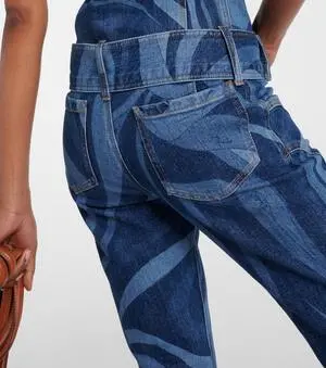 Emilio Pucci Marmo Denim Jumpsuit - Blue