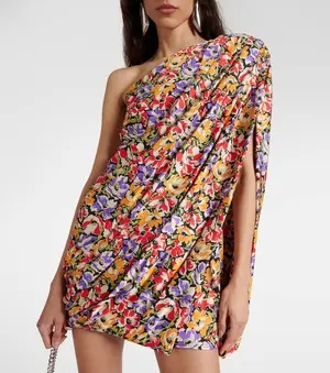 Stella McCartney Floral One-shoulder Minidress