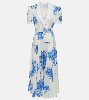 RODARTE Floral Silk Midi Dress