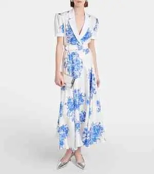 RODARTE Floral Silk Midi Dress