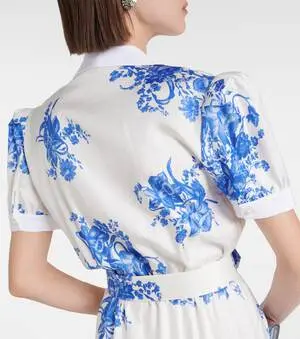 RODARTE Floral Silk Midi Dress