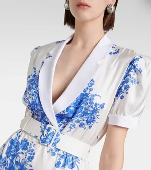 RODARTE Floral Silk Midi Dress