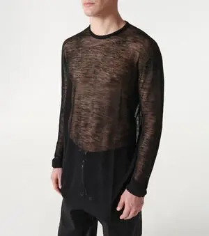 Rick Owens Wool Sweatshirt - Black