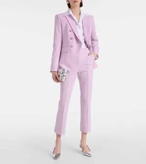 Veronica Beard Kean Cropped Slim Pants - Purple