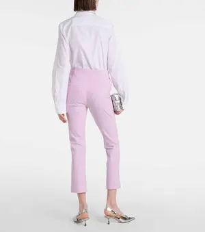 Veronica Beard Kean Cropped Slim Pants - Purple
