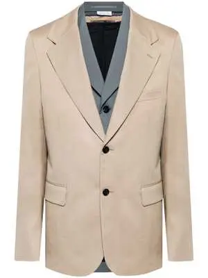 Comme Des Garçons Single-breasted Layered Blazer - Neutrals