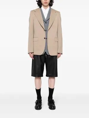 Comme Des Garçons Single-breasted Layered Blazer - Neutrals