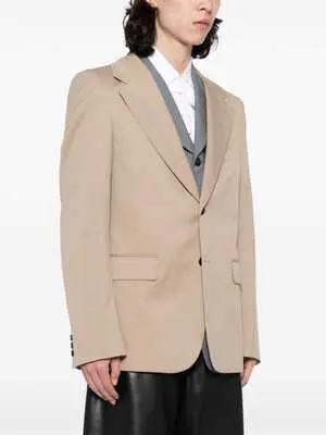Comme Des Garçons Single-breasted Layered Blazer - Neutrals