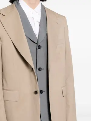 Comme Des Garçons Single-breasted Layered Blazer - Neutrals
