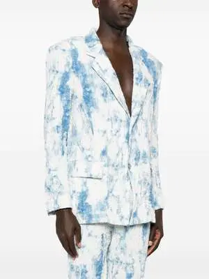 FENG CHEN WANG Seersucker Single-breasted Blazer