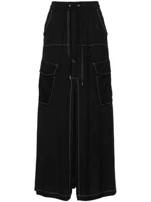 Pinko Contrast-stitching Midi Skirt