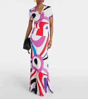 Emilio Pucci Marmo Jersey Maxi Skirt