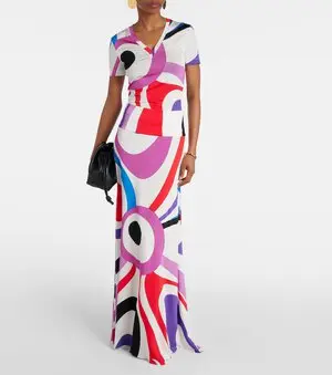 Emilio Pucci Marmo Jersey Maxi Skirt - Multicoloured