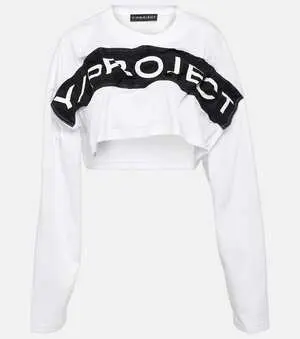 Y/project Logo Cotton Crop Top