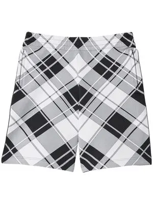 Burberry Check-print Shorts - Grey