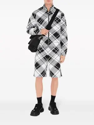 Burberry Check-print Shorts - Grey