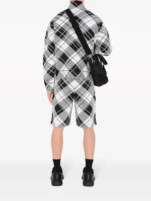 Burberry Check-print Shorts - Grey