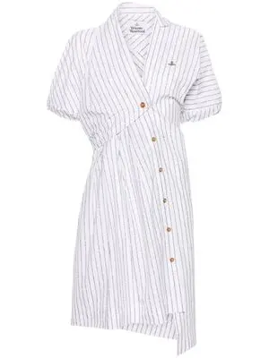 VIVIENNE WESTWOOD Logo-striped Asymmetric Dress