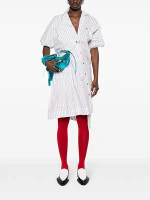 VIVIENNE WESTWOOD Logo-striped Asymmetric Dress