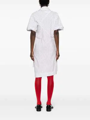 VIVIENNE WESTWOOD Logo-striped Asymmetric Dress