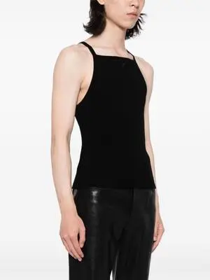 COURREGES Ribbed-knit Tank Top - Black