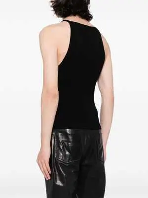 COURREGES Ribbed-knit Tank Top - Black