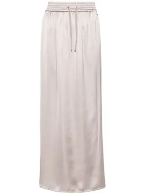Herno Drawstring-waist Satin Midi Skirt