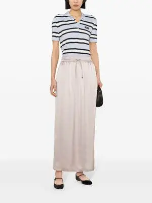 Herno Drawstring-waist Satin Midi Skirt