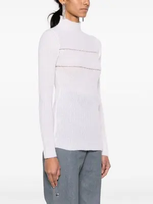 MSGM Mock-neck Knitted Top - White