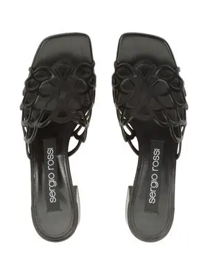 SERGIO ROSSI 45mm Mermaid Leather Mules
