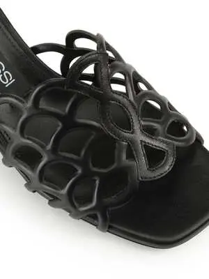 SERGIO ROSSI 45mm Mermaid Leather Mules
